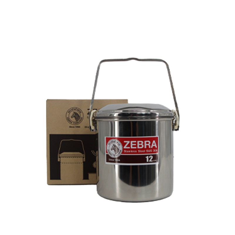 Zebra Loop Handle Pot 12cm (Auto Lock)