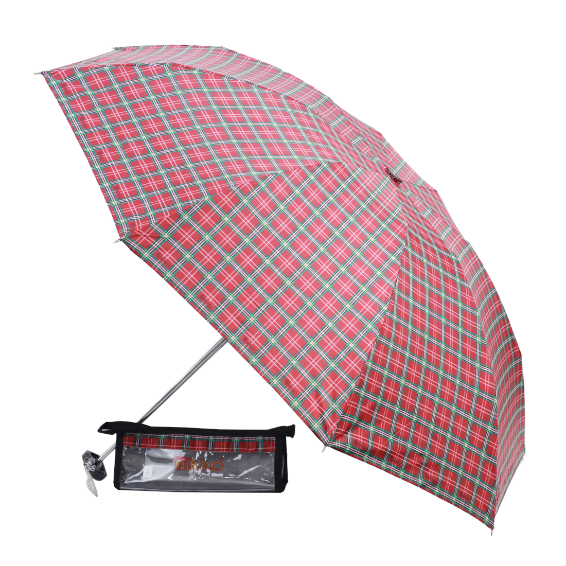 Nikko Checkered Folding Umbrella