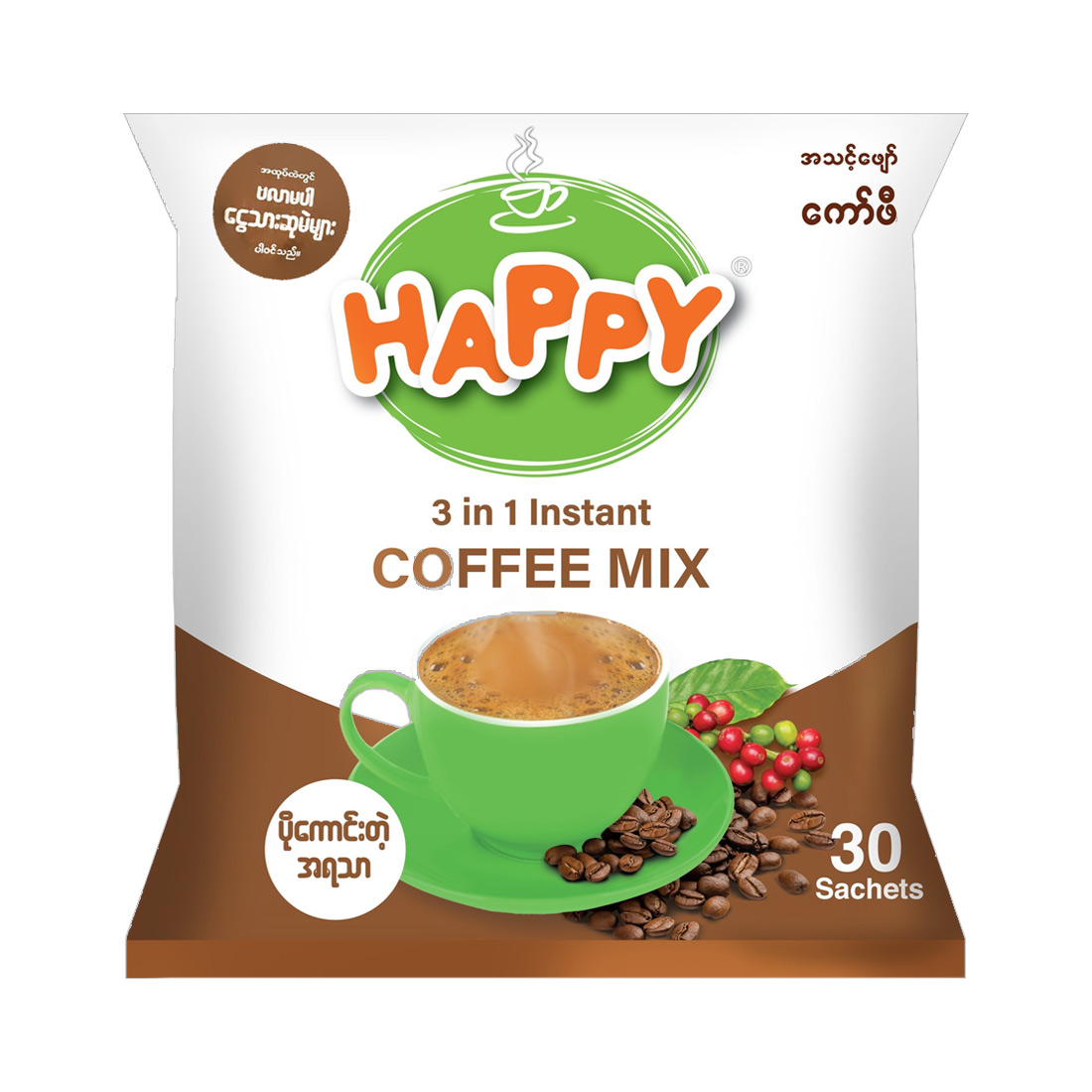 Happy 3 in 1 Instant Coffee Mix 22g x 30pcs